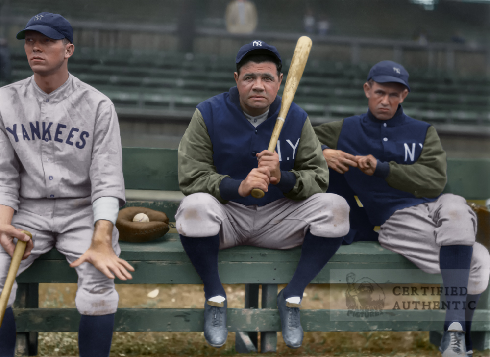 Bill Dickey, Babe Ruth, & Lefty Gomez - New York Yankees (1930)