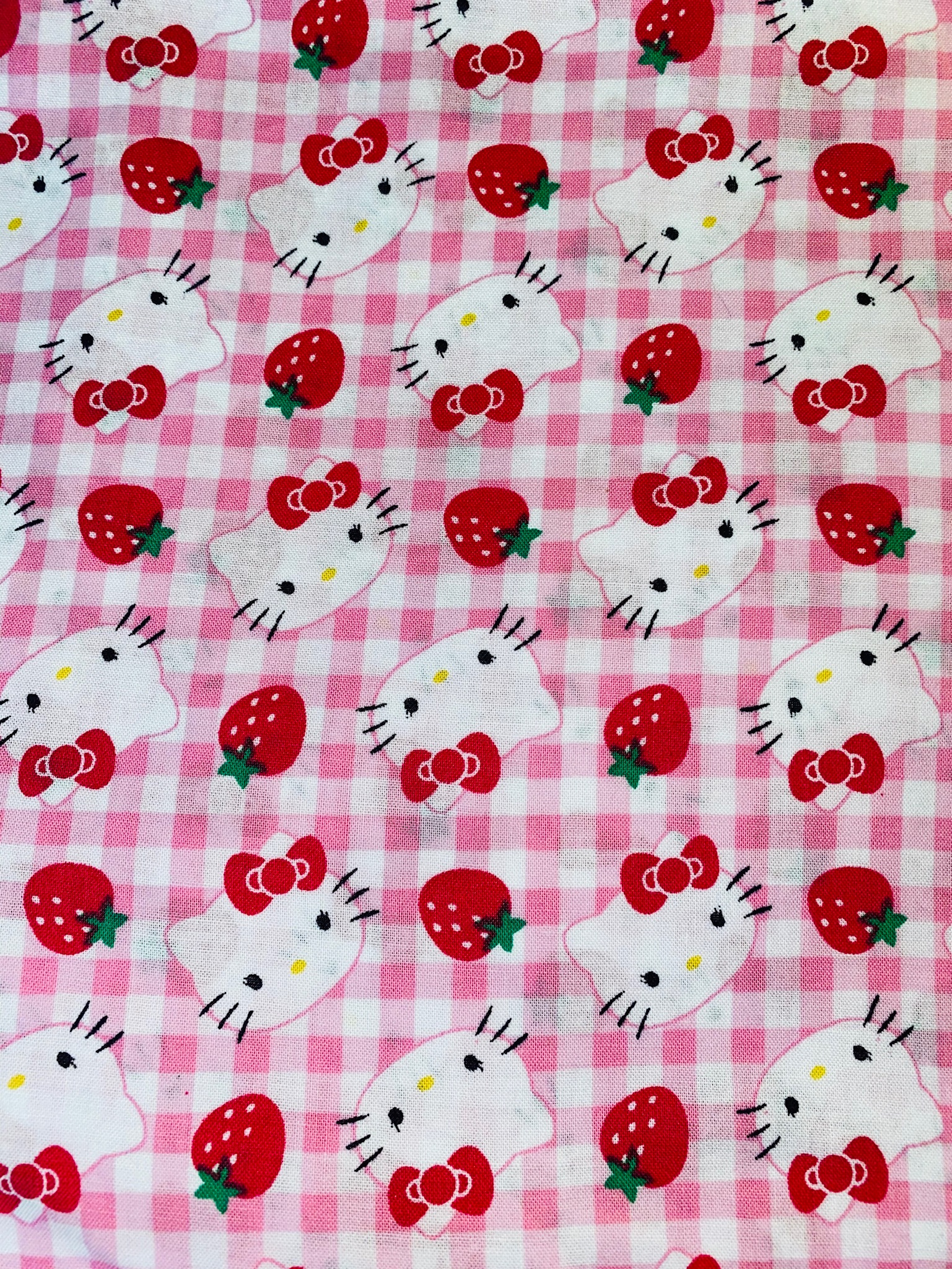 Hello Kitty Plaid Face Mask