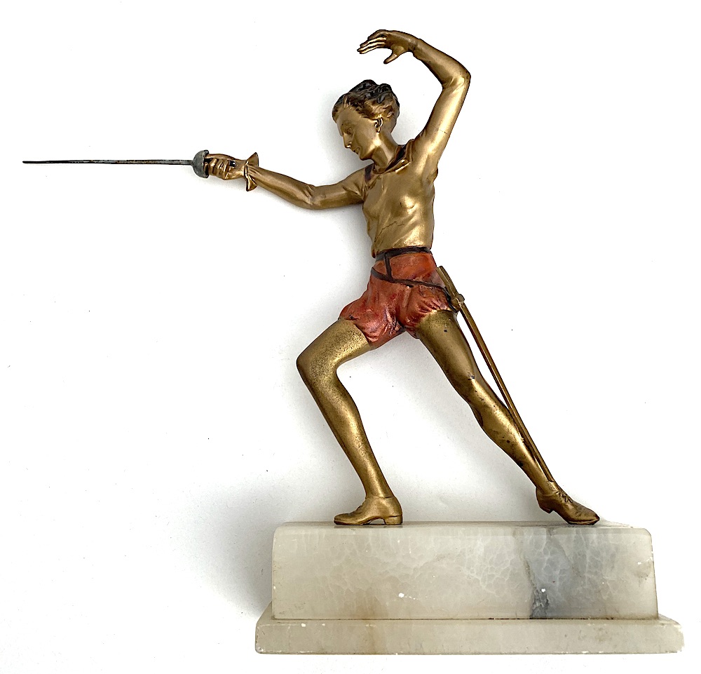 Art Deco Statuette of Female Fencer