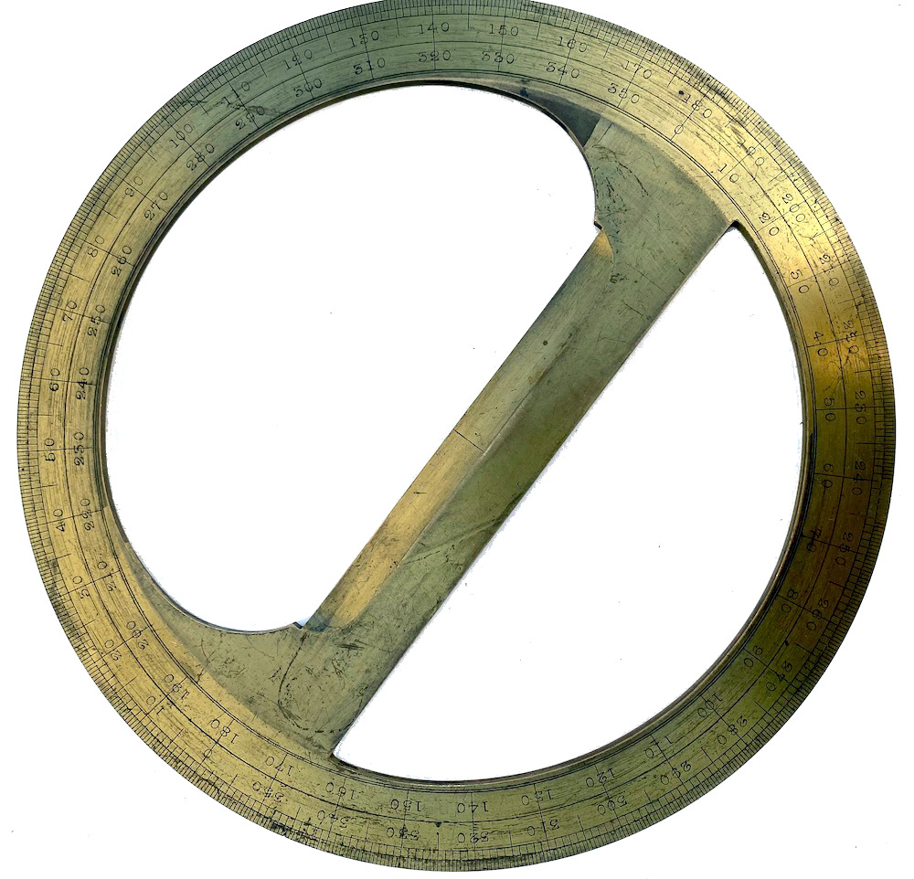 Antique Navigator/Draughtsman's Brass Protractor