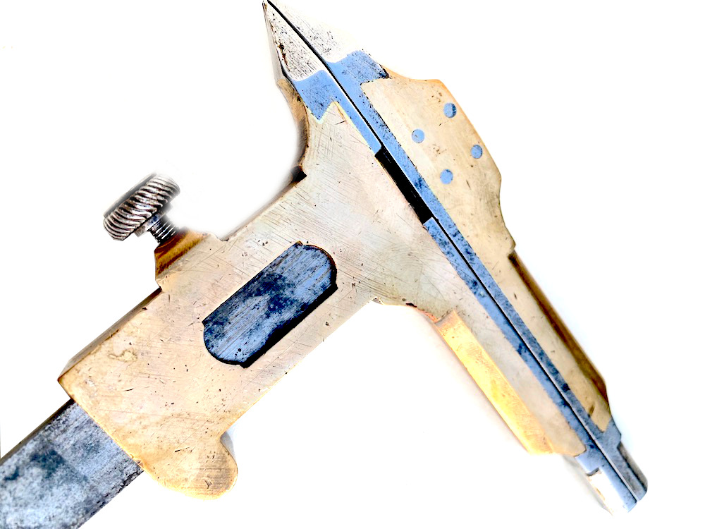 Antique Bronze & Steel Vernier Caliper