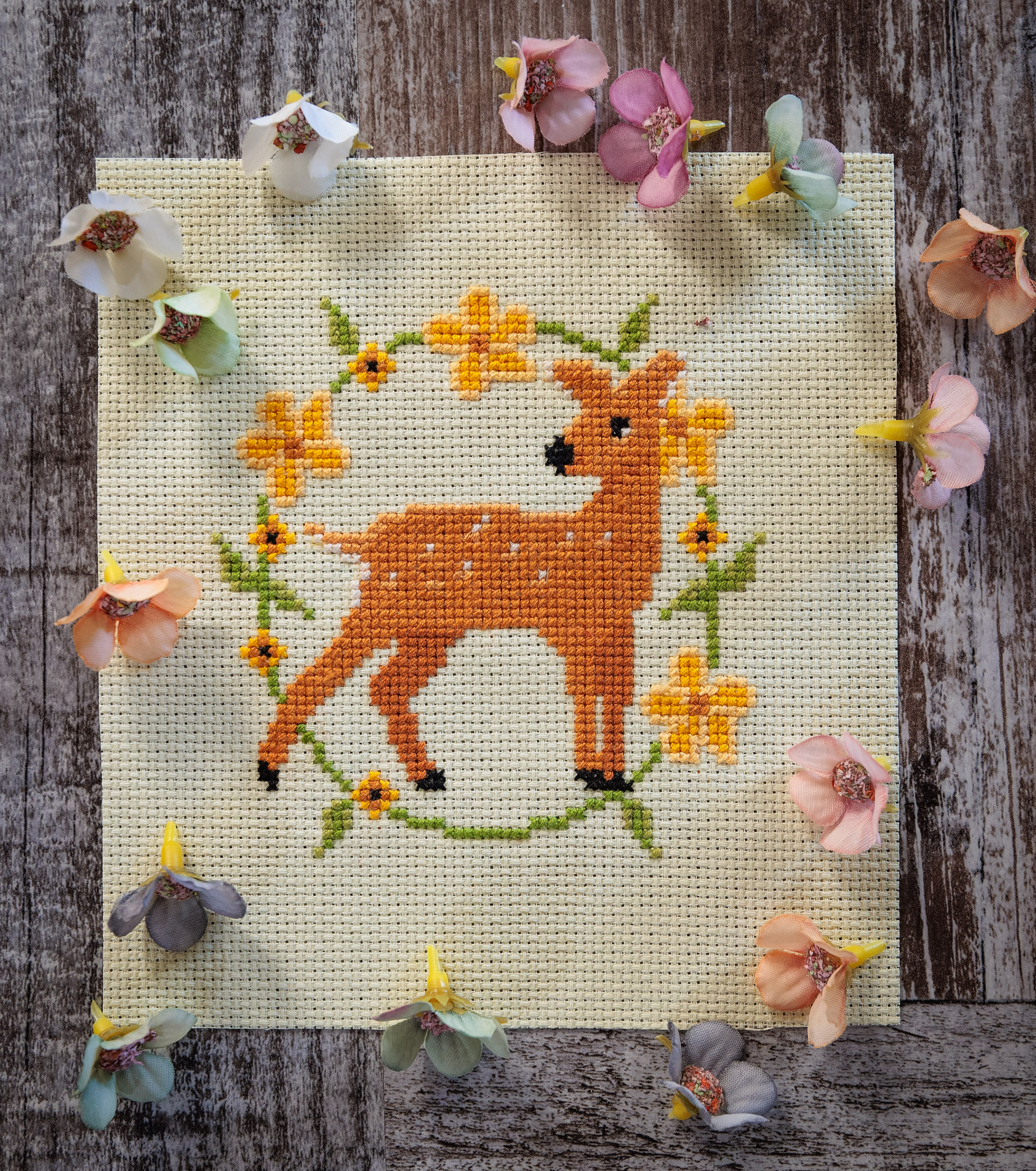 Woodland Deer Cross Stitch Pattern