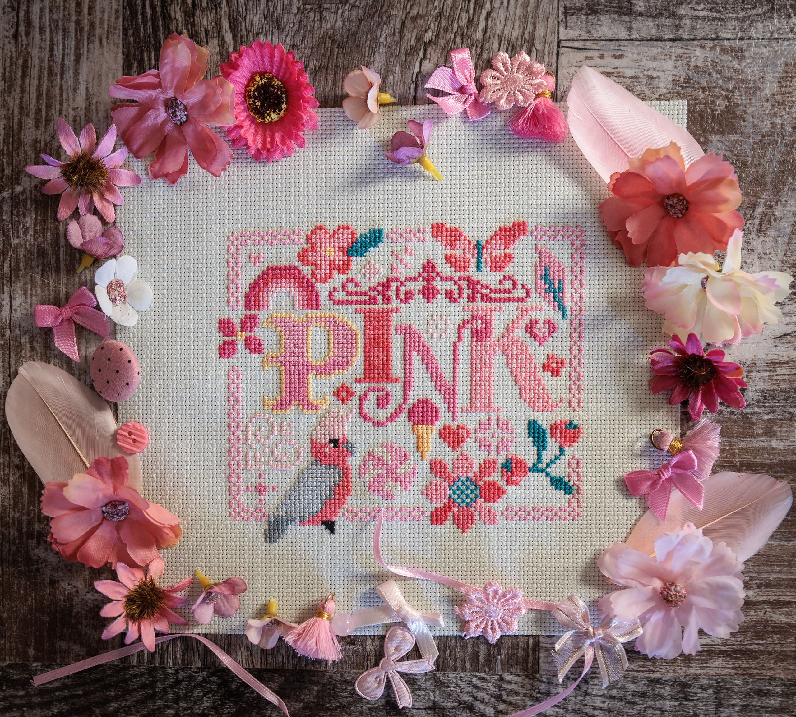 A Very Pink Cross Stitch Pattern
