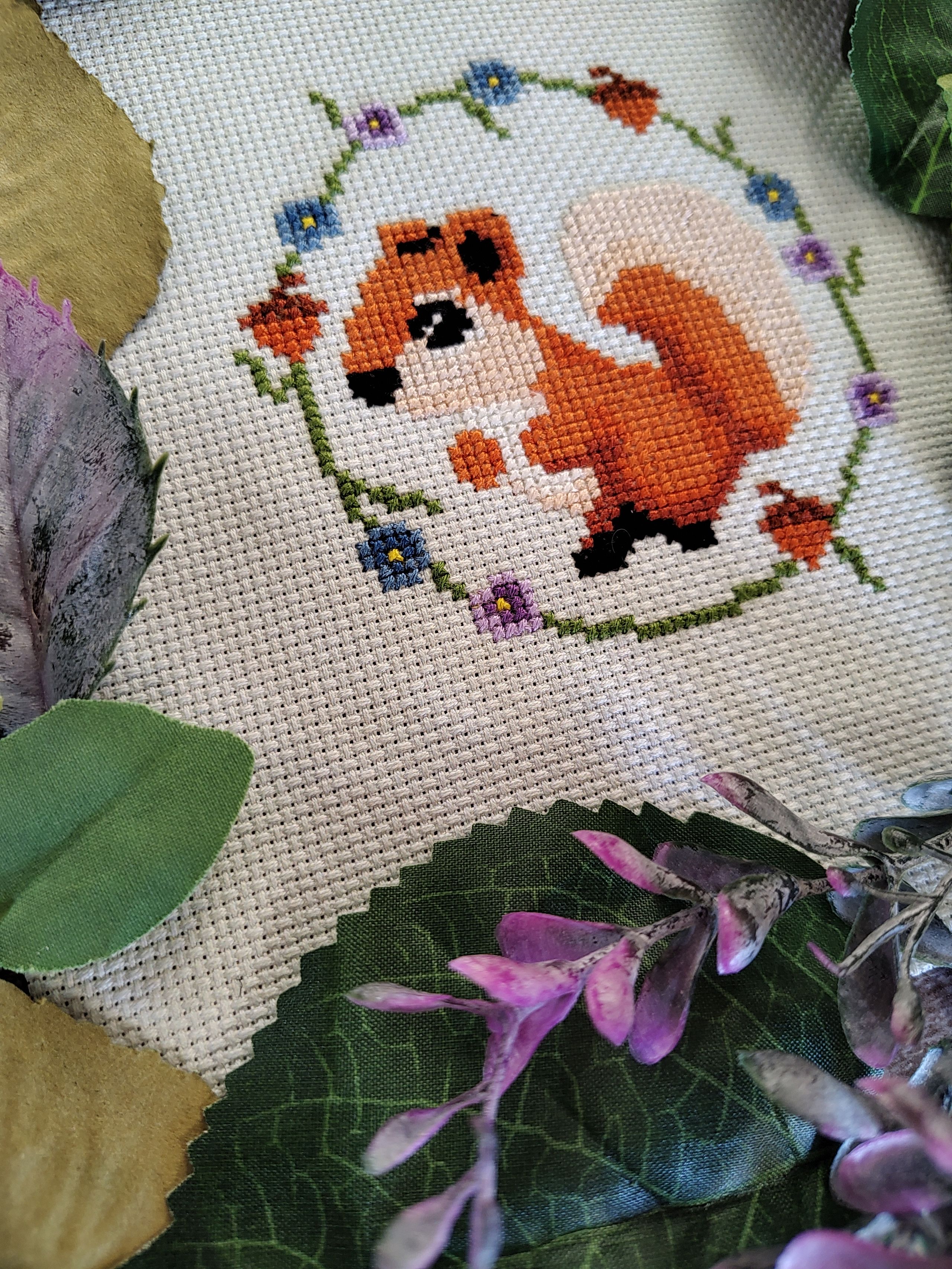 Woodland Squirrel Cross Stitch Pattern
