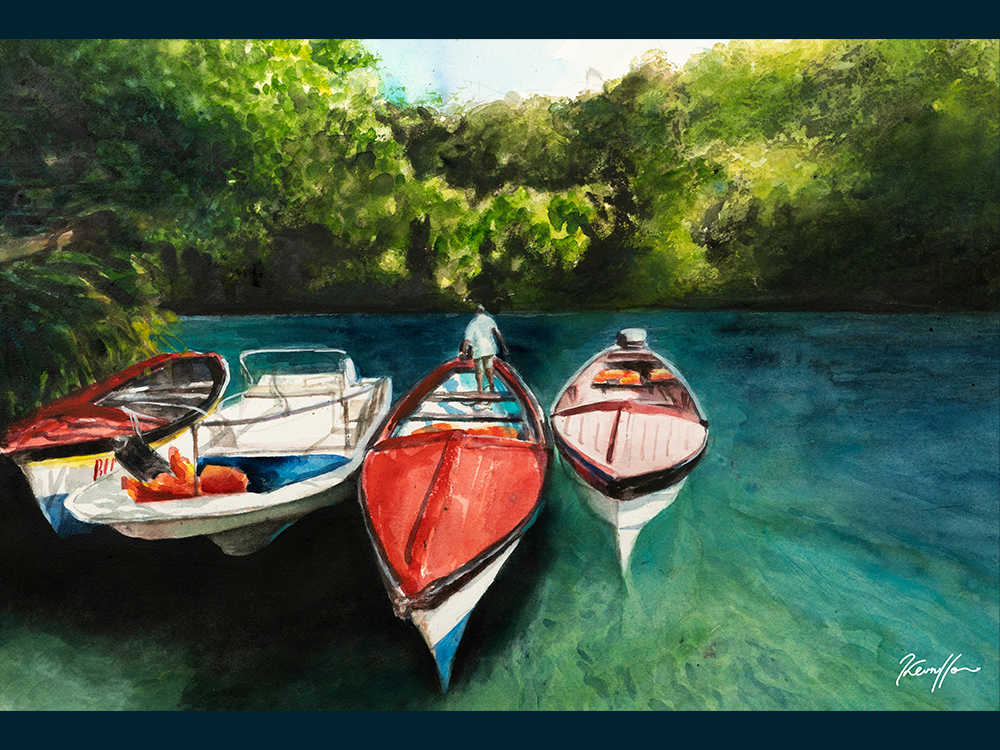 4 Boats acrylic and dibond panel prints