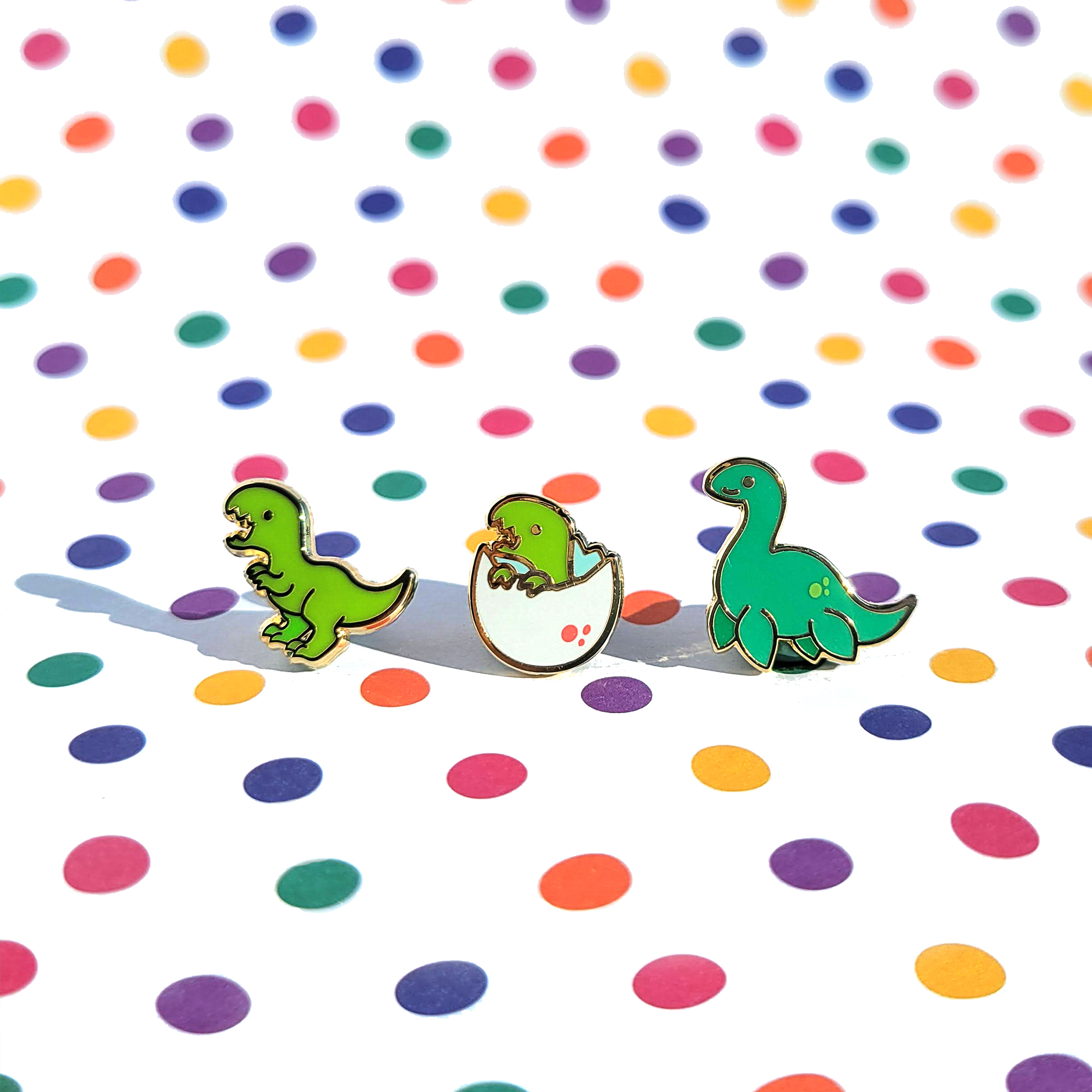 tiny dino hard enamel pins