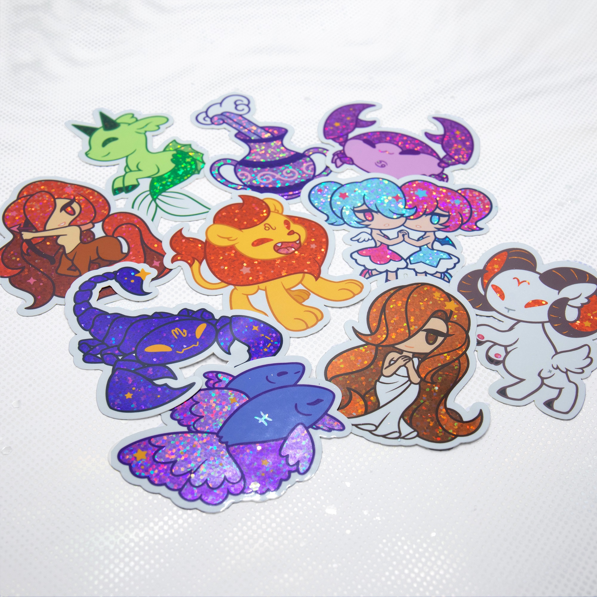 Zodiac signs glitter vinyl stickers