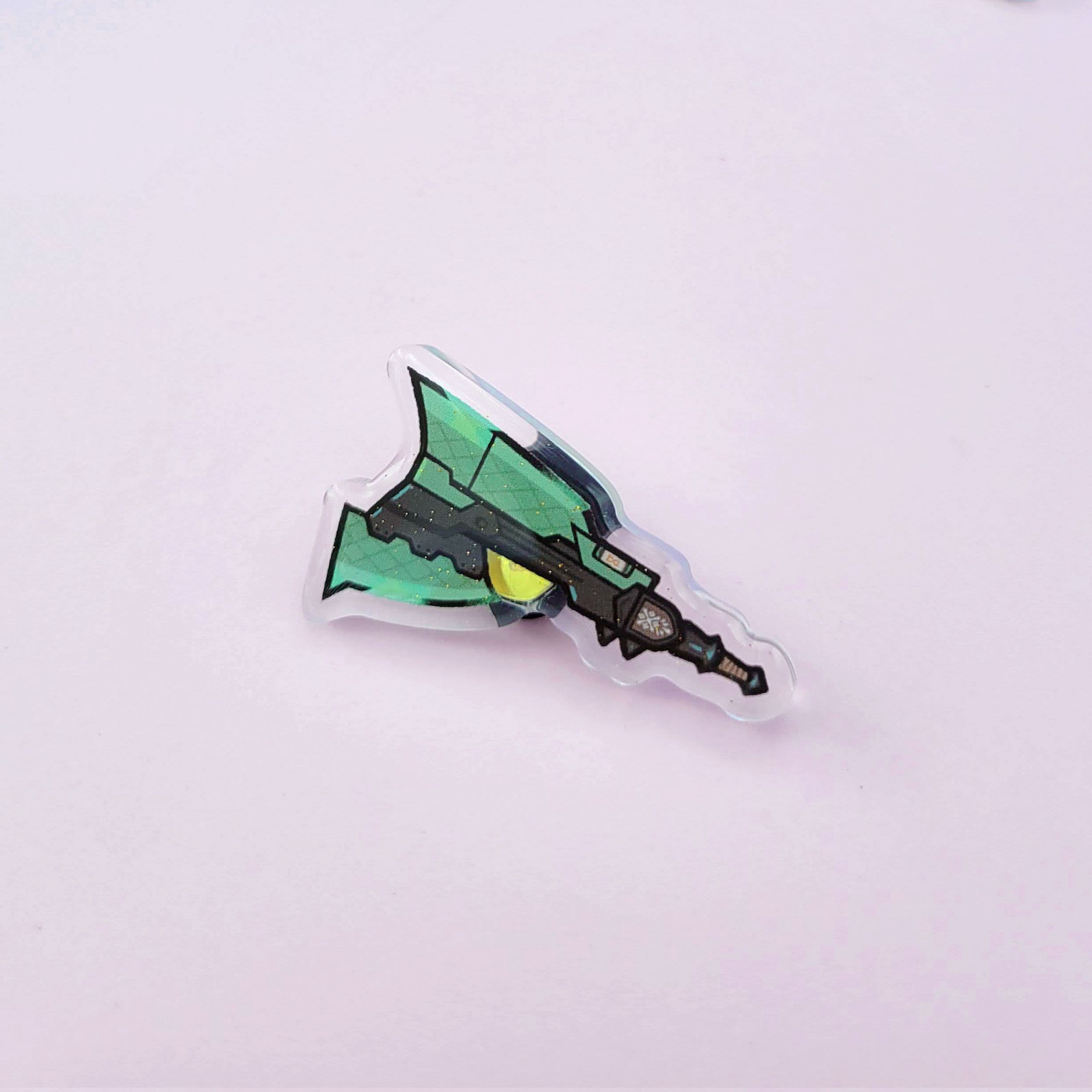 MHR Kamura Defender weapons glitter acrylic pins