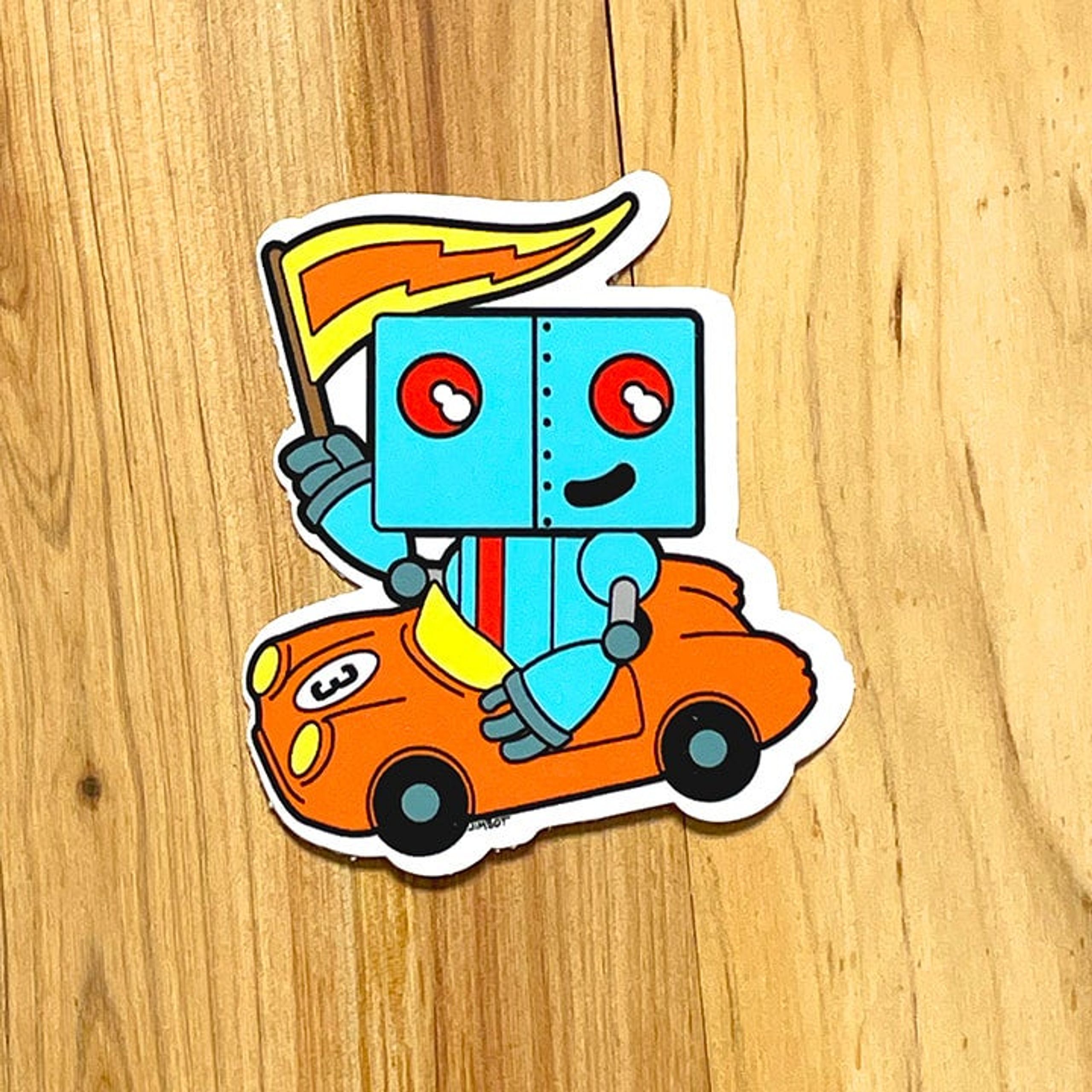 "Driving Robot" official JIMBOT single sticker www.jimbot.com