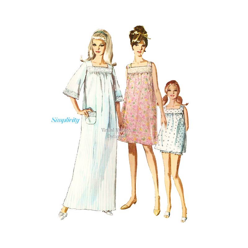 Vintage Nightgown Pattern, Simplicity 7096 | Virtual Vintage