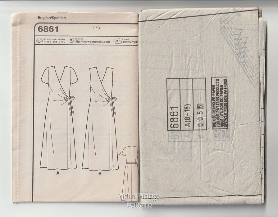 Easy Sleeveless Wrap Dress Pattern, New Look 6861