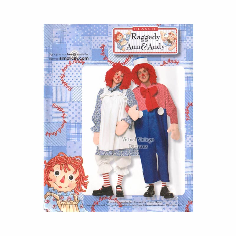 Raggedy Ann & Andy Costumes, Pattern for Adults, Simplicity 2514
