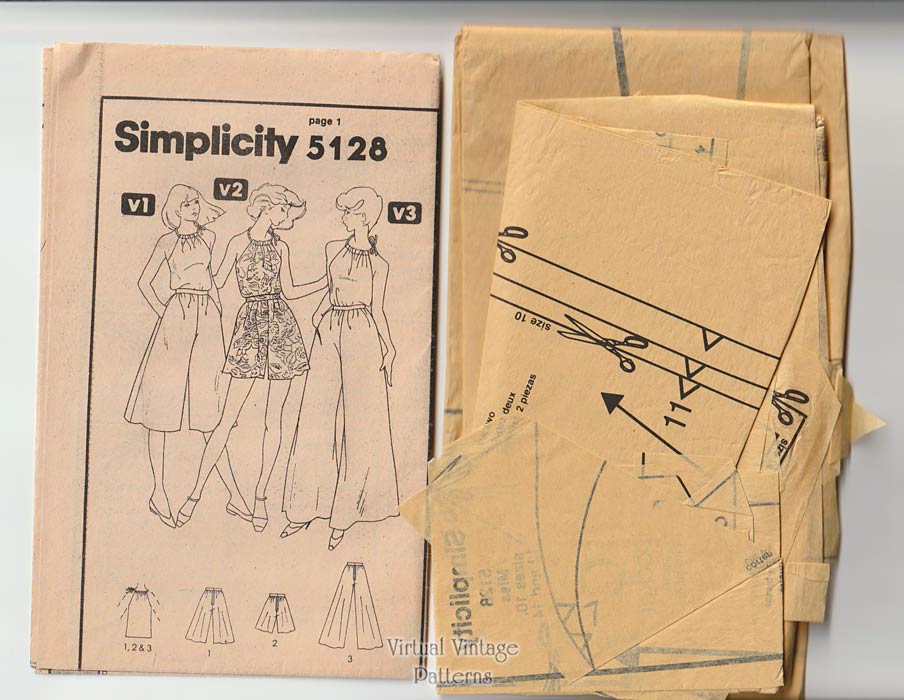 Halter Top & Culottes Pattern, Simplicity 5128, 10 12 14