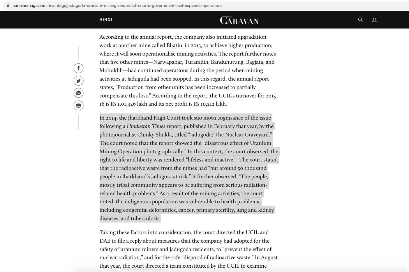 Jadugoda : The Nuclear Graveyard